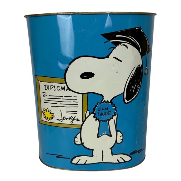 Cheinco | Storage & Organization | Peanuts Metal Oval Wastebasket By ...